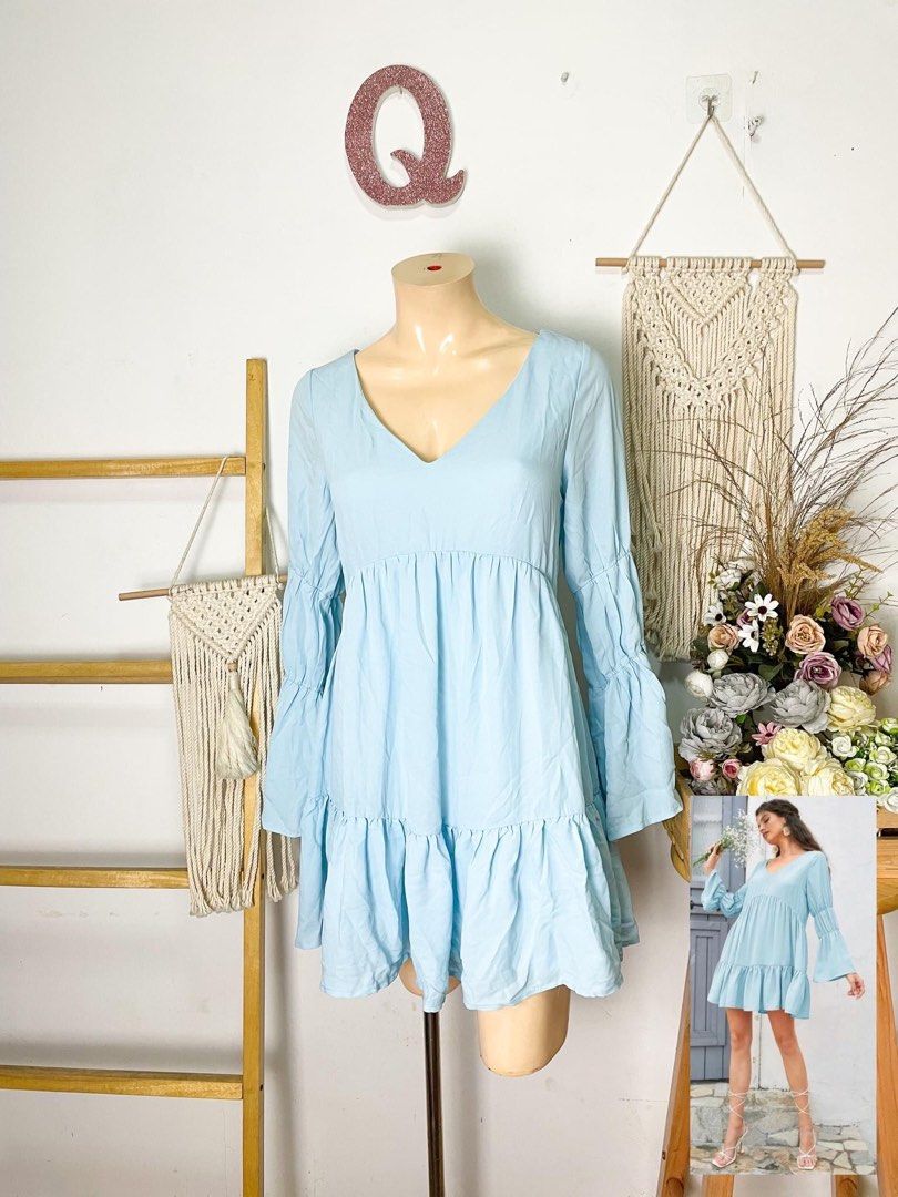 Pastel Blue Dress Shein, Women's Fashion, Dresses & Sets, Dresses on ...