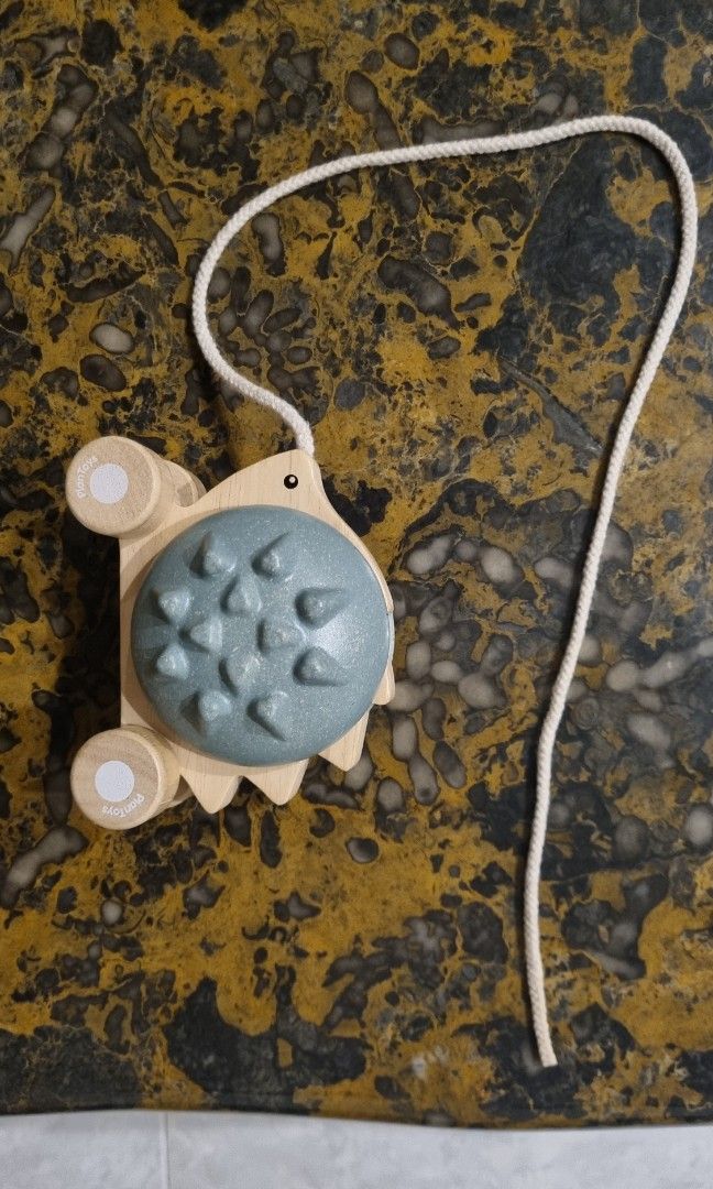 Plan Toys Pull Along Hedgehog Blue, Babies & Kids, Infant Playtime on Carousell