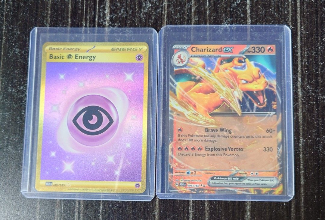 Pokemon 151 Gold psychic energy Charizard ex, Hobbies & Toys, Toys ...