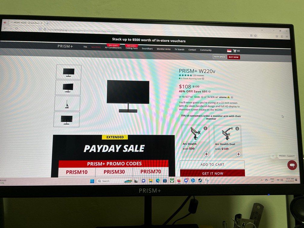 Prism W220v monitor, Computers & Tech, Parts & Accessories, Monitor ...