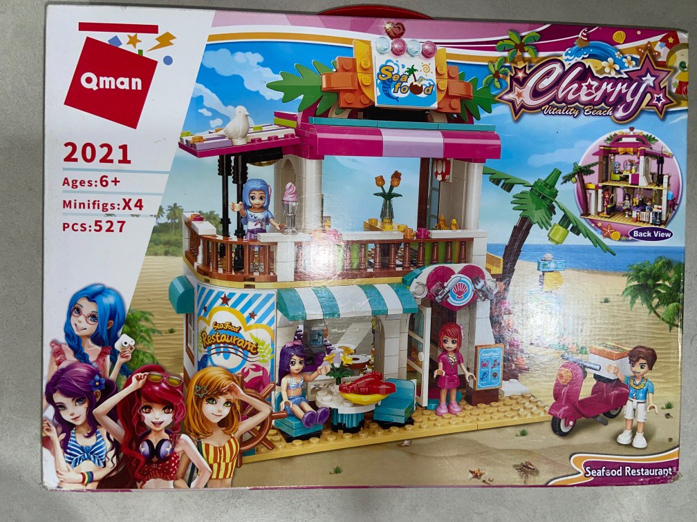 Qman Lego Cherry Vitality Beach Seafood Restaurant Set, Hobbies & Toys, Toys & Games on Carousell