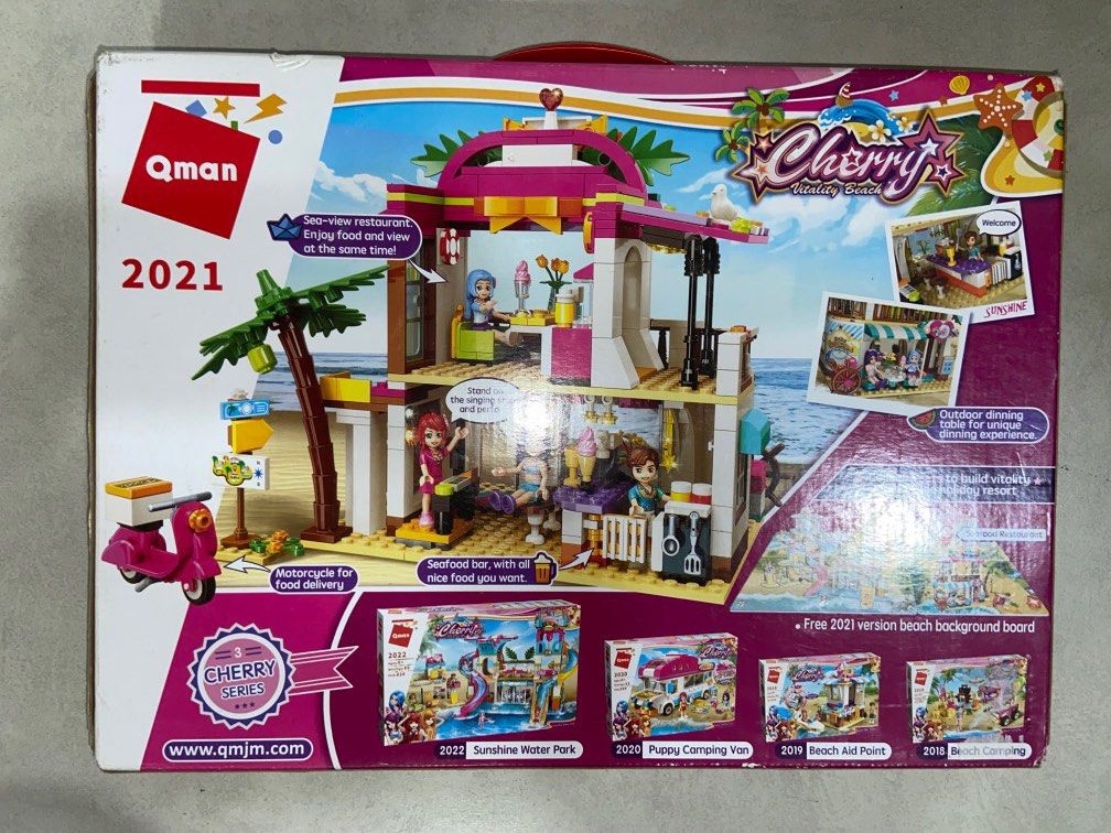 Qman Lego Cherry Vitality Beach Seafood Restaurant Set, Hobbies & Toys ...