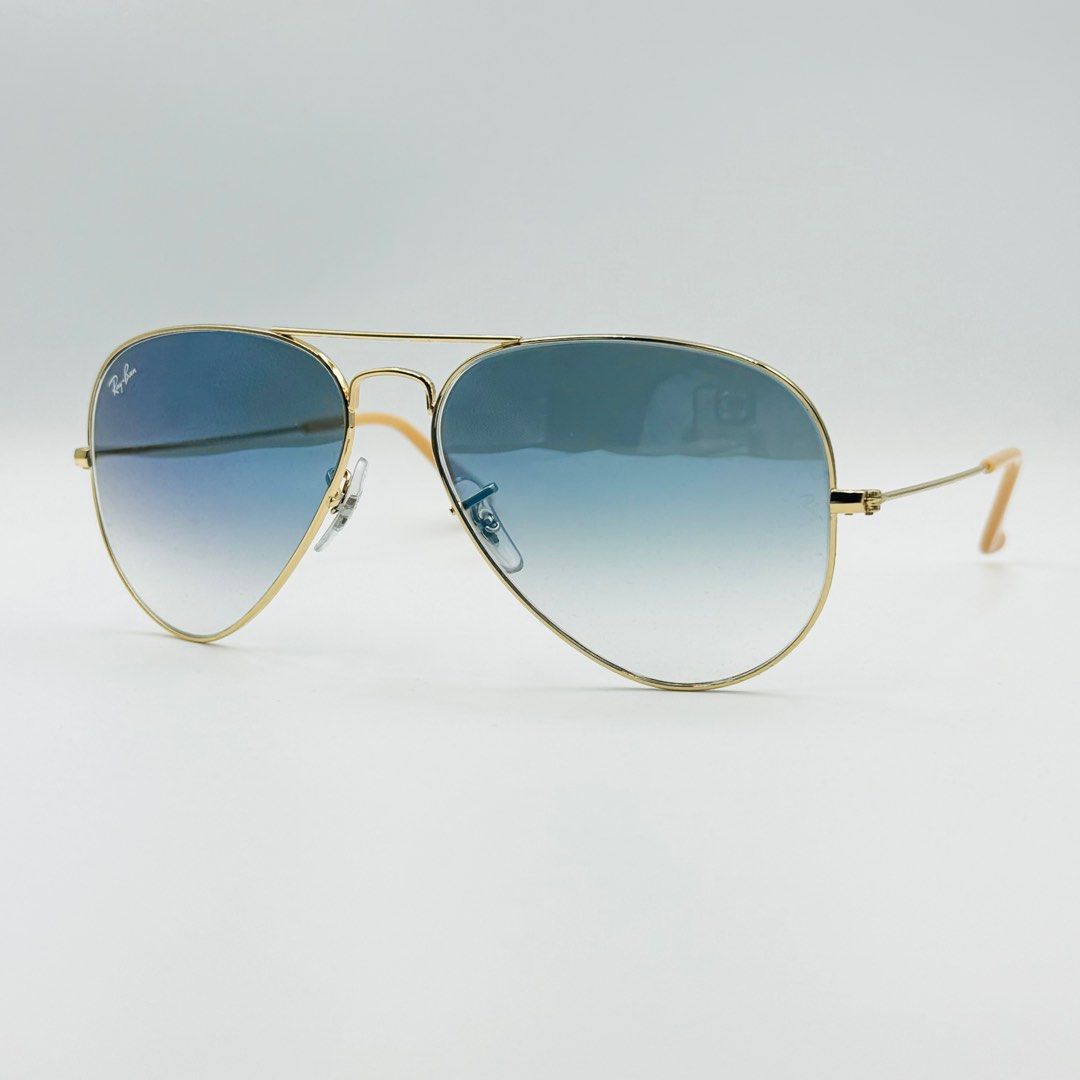 Rayban RB3025 001/3F Aviator Large Metal Gold w/ Blue Gradient, Men's Fashion, Watches ...