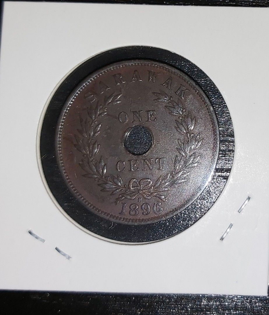 Sarawak one cents Charles brooke Year 1896H (B), Hobbies & Toys ...