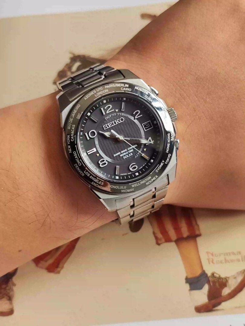 Seiko Brightz SAGZ All Titanium Worldtimer Radio Wave Control Solar ...