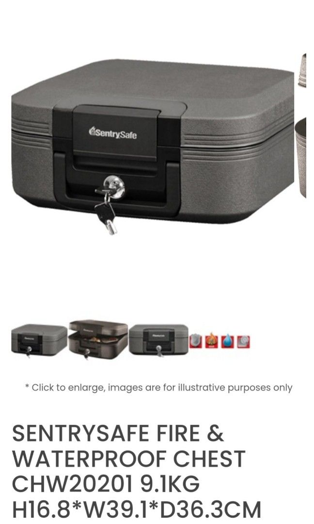 Sentry Safe Fire & Waterproof Chest, Furniture & Home Living, Security ...