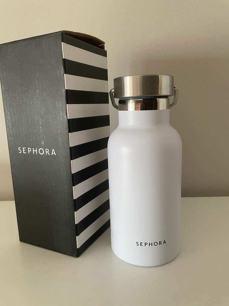 Sephora White Stainless Steel Thermos Flask Bottle, Furniture & Home ...