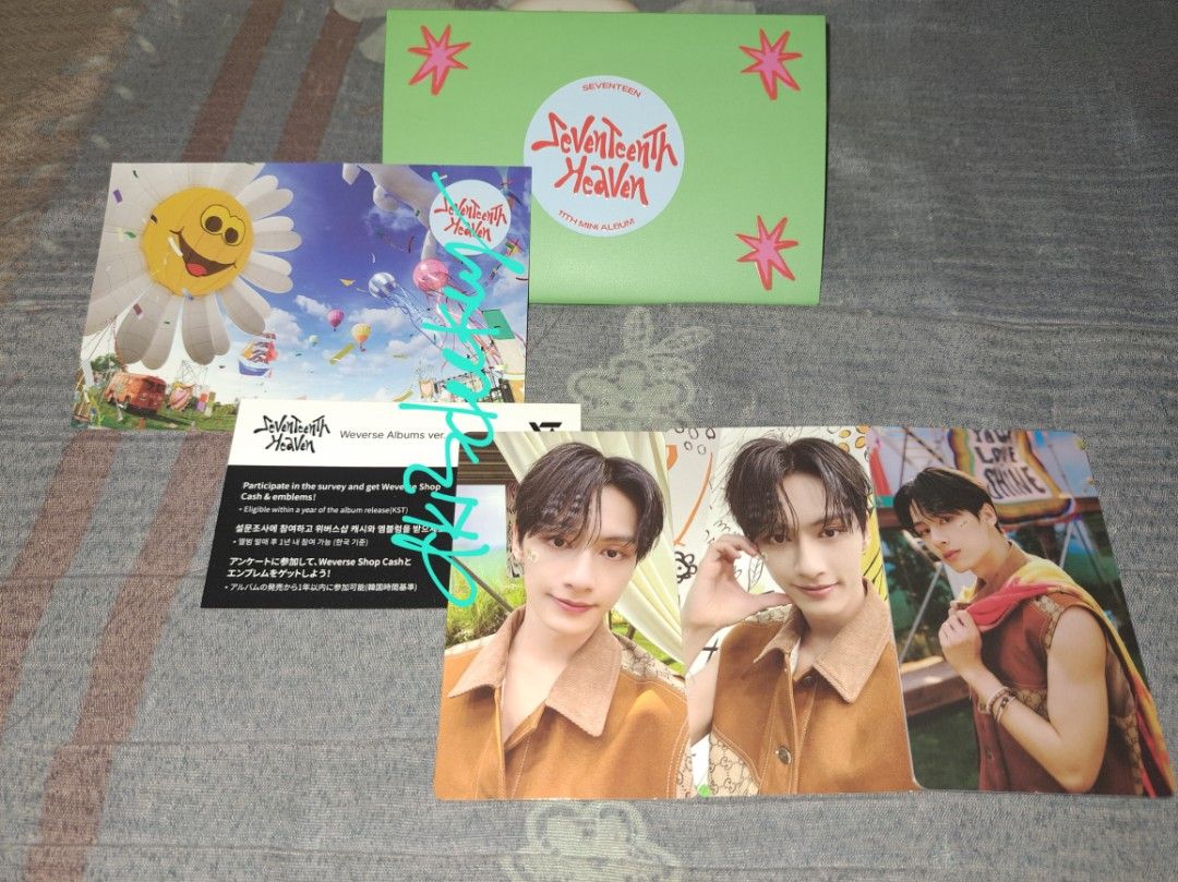 Seventeen Jun "Seventeenth SVT Heaven Weverse Album Version" Photocards ...