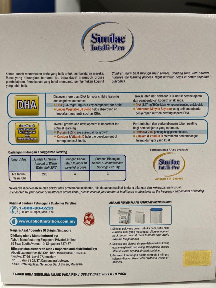 Similac Intelli-Pro stage 3, Babies & Kids, Nursing & Feeding, Weaning ...