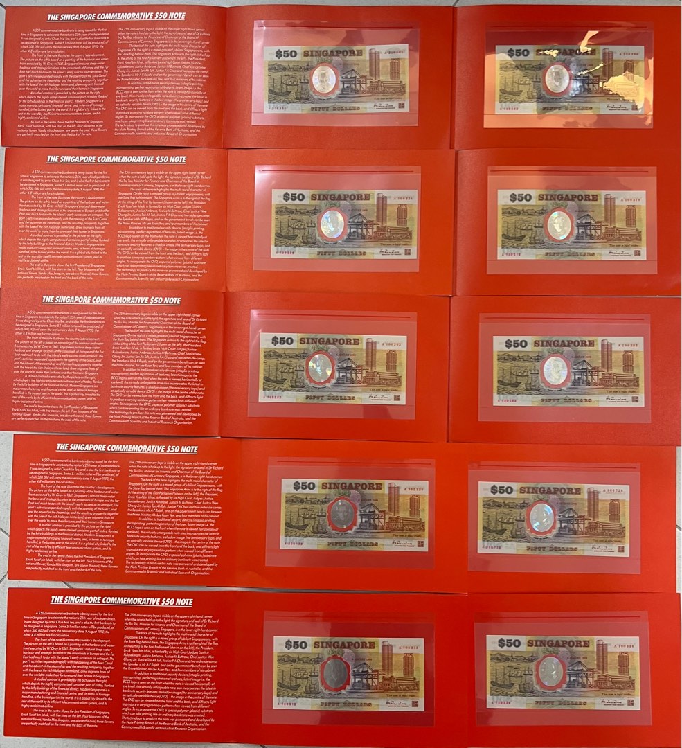 Singapore $50 Polymer Plastic Note with UNC condition, Hobbies & Toys ...