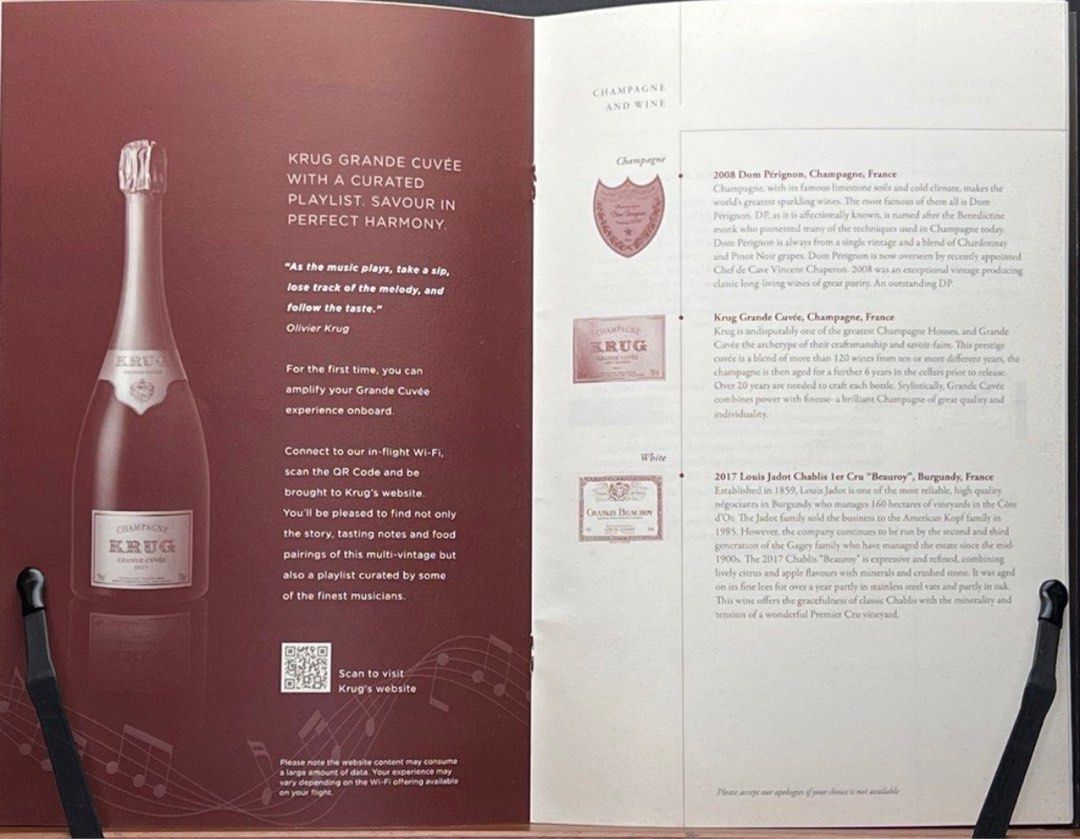 SINGAPORE AIRLINES INFLIGHT FIRST CLASS MENU, Hobbies & Toys, Books ...