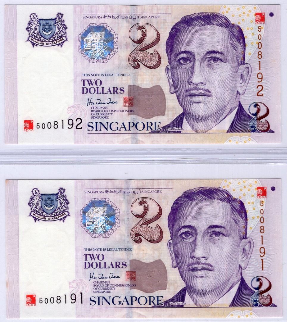 Singapore Portrait Millennium $2 Replacement Note, Hobbies & Toys ...