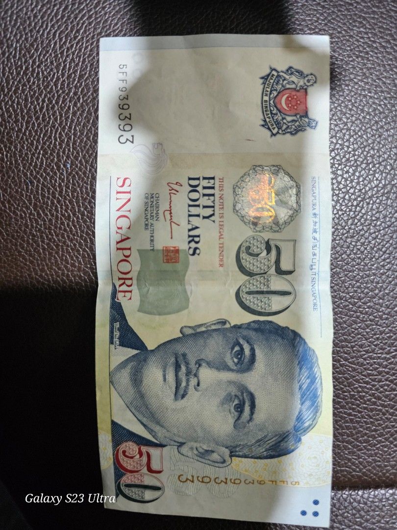 Singapore SGD50 Note ending with 939393, Hobbies & Toys, Memorabilia ...