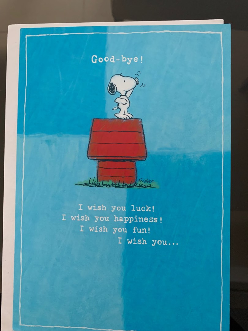 Snoopy Goodbye Card, 興趣及遊戲, 手作＆自家設計, 其他 - Carousell