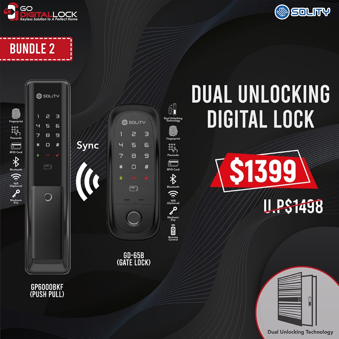 Solity Digital Lock Bundle (Dual Unlocking Digital Locks), Furniture ...