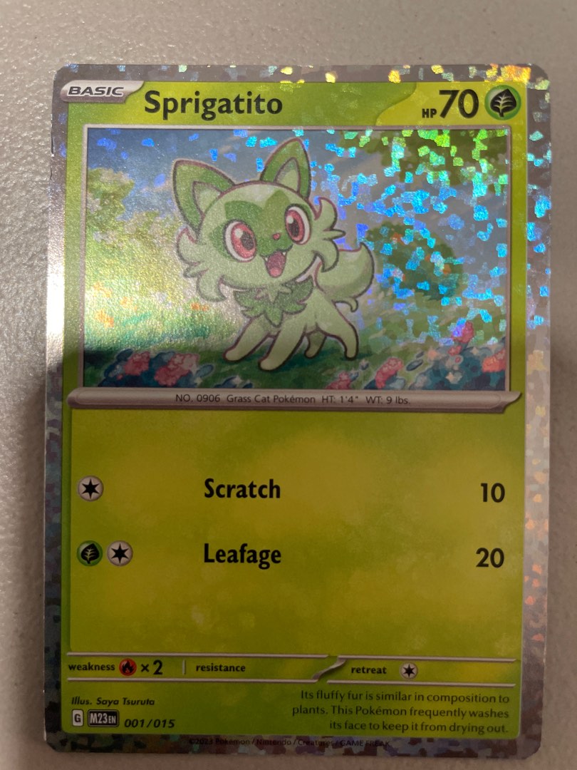 Sprigatito holo card, Hobbies & Toys, Toys & Games on Carousell
