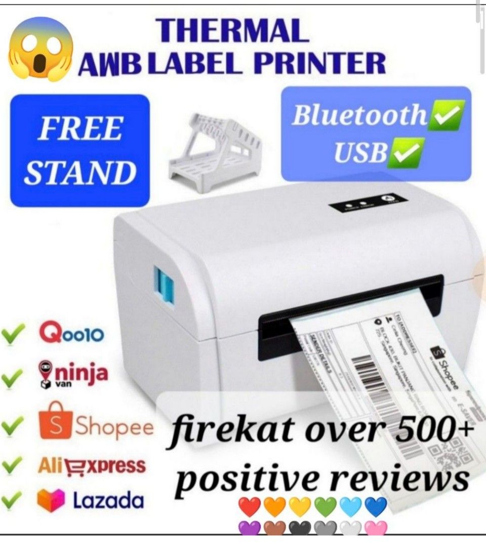 Thermal airway bill awb printer Shopee j&t qexpress waybill printer awb ...