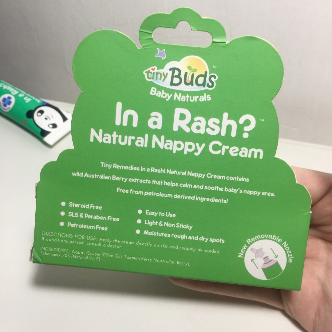 Tiny Buds in a rash natural paraben free nappy cream 20g (exp: Oct. 19 ...