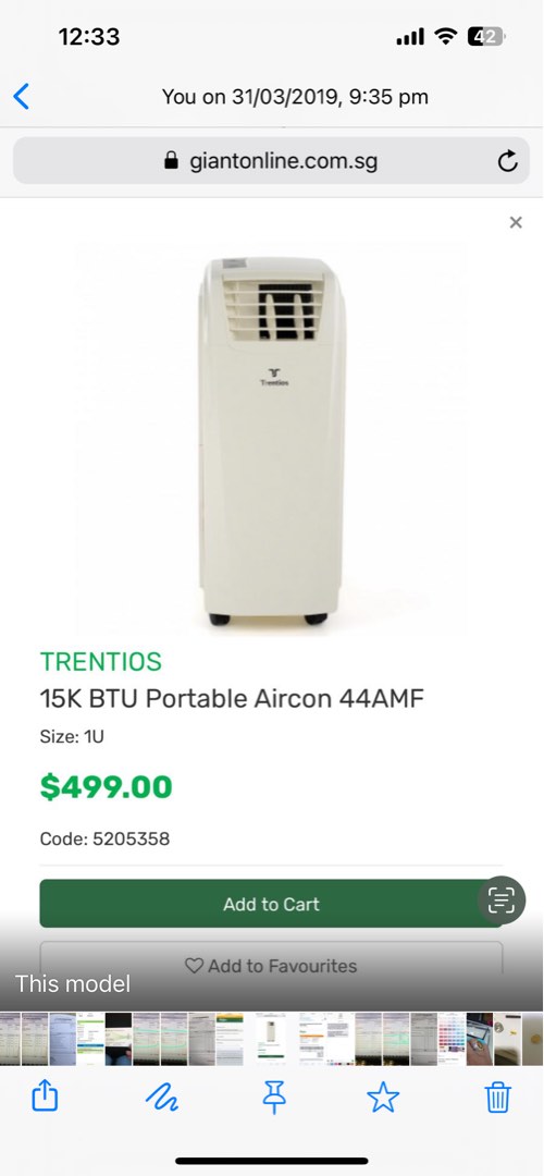 Trentios 15K BTU portable air con, TV & Home Appliances, Air ...