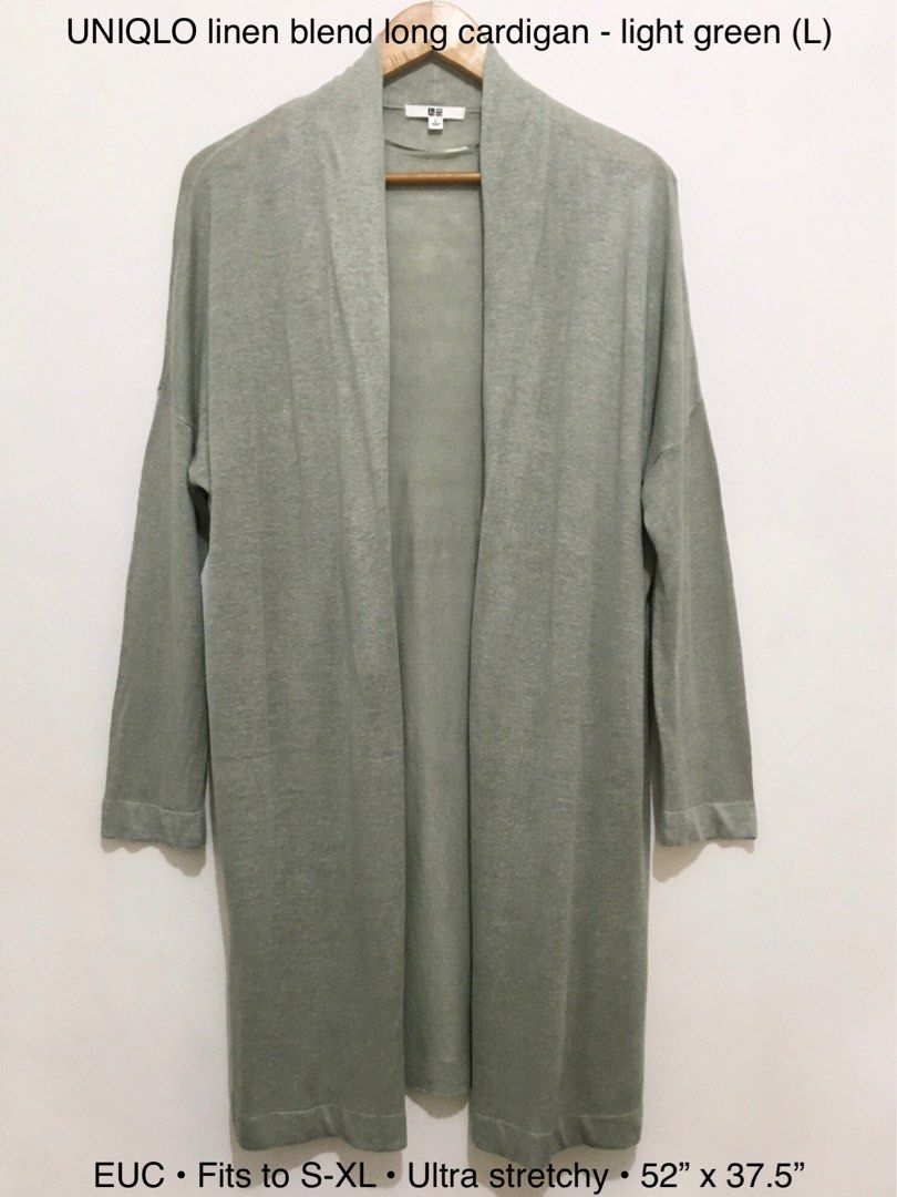 UNIQLO linen blend long cardigan, Women's Fashion, Coats, Jackets and ...