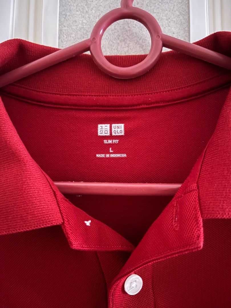 Uniqlo Red Polo Shirt Slim fit, Men's Fashion, Tops & Sets, Tshirts ...