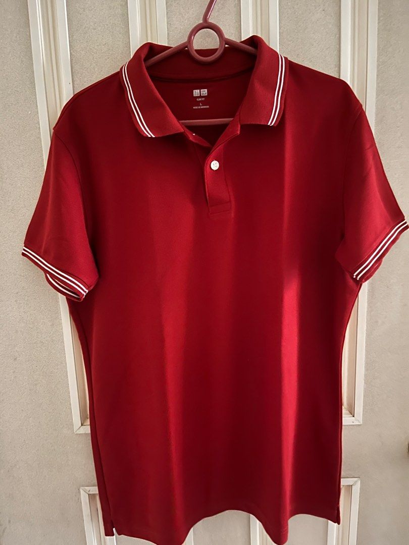 Uniqlo Red Polo Shirt Slim fit, Men's Fashion, Tops & Sets, Tshirts ...