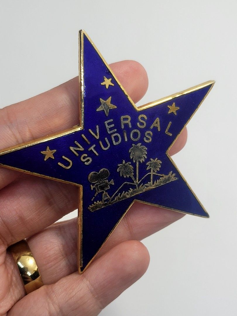 Vintage Universal Studios Star Walk Fame Uniform Brass Blue Enamel ...