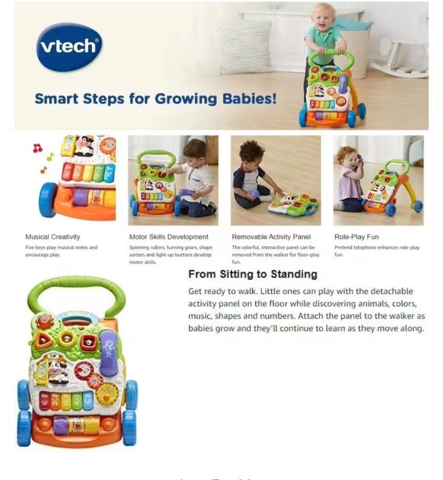 VTech Sit-to-Stand Learning Walker, Babies & Kids, Infant Playtime on ...