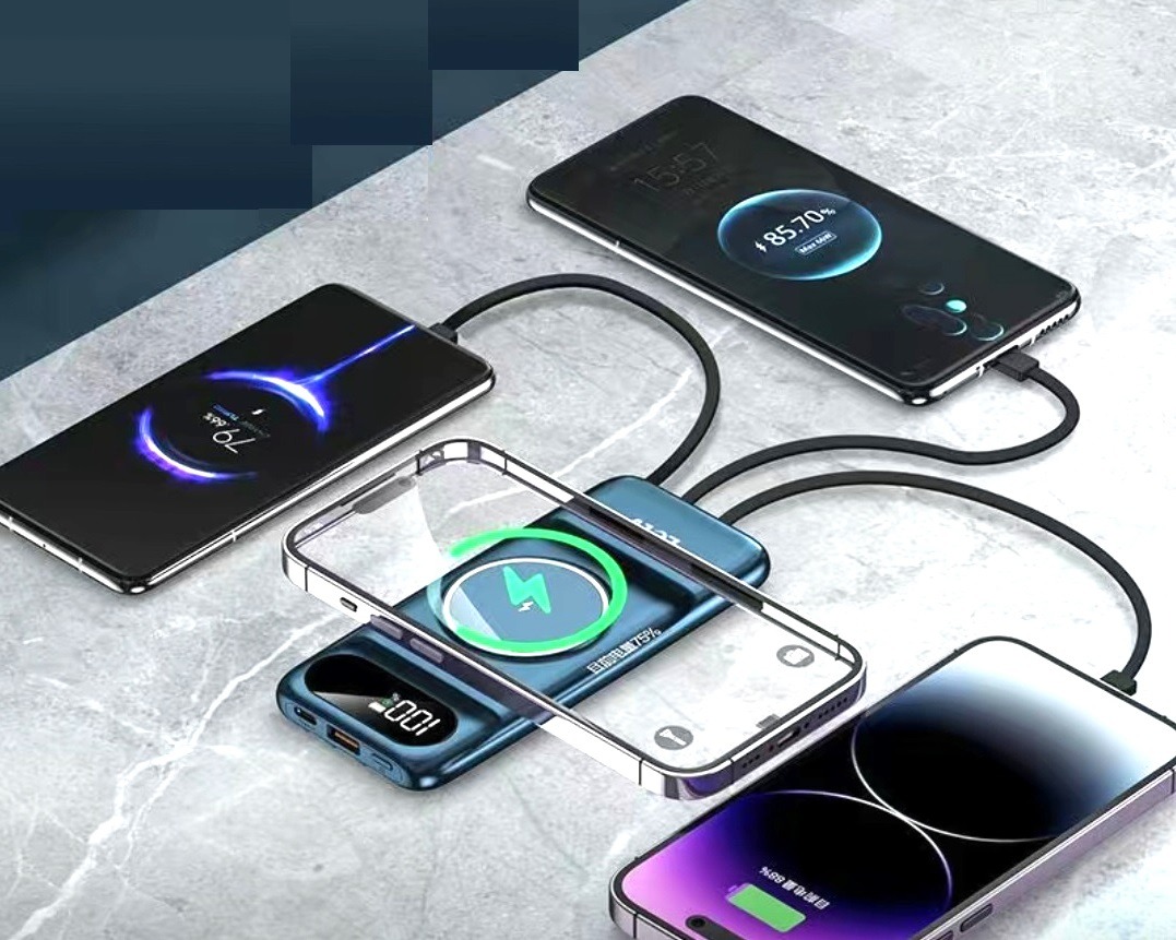 White Wireless Super Fast Charging MagSafe Type C 40W LED Digital ...