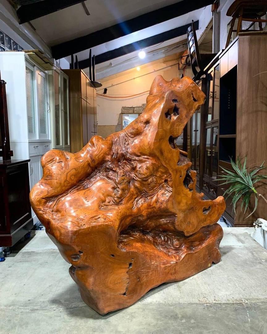 Wood slab Good for resort reception or hotel lobby Heavy solid wood ...