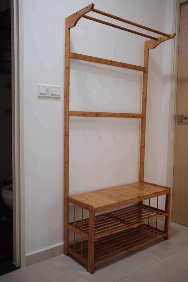 Wooden bamboo rack, Furniture & Home Living, Furniture, Shelves ...