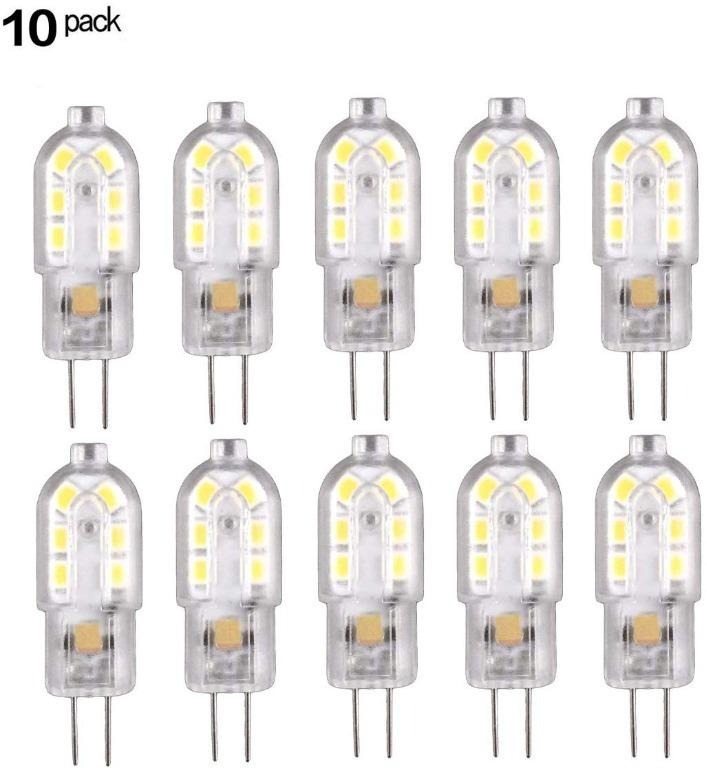 WOWLED 10 x G4 LED Light Bulb, 2W (20W Equivalent), Non-Dimmable, Cool ...