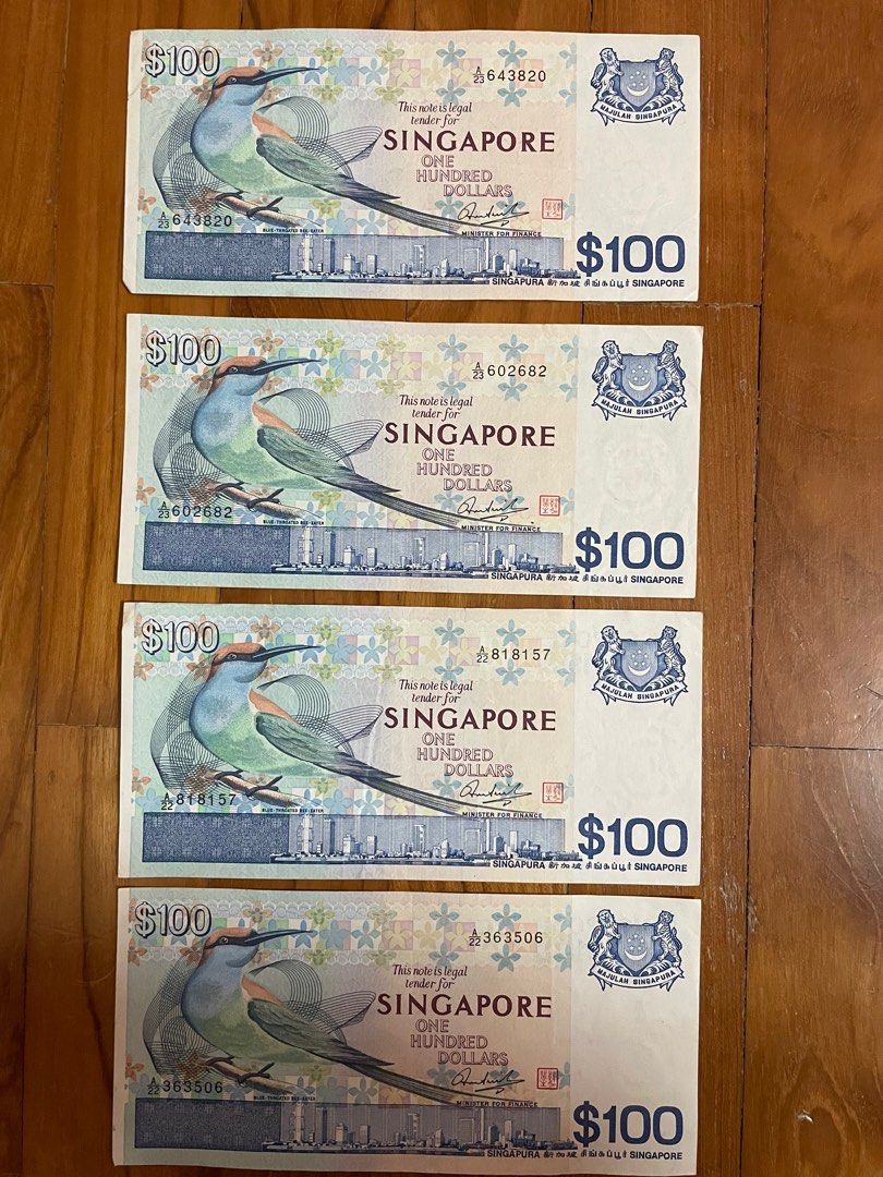 $100 Bird Series Singapore old notes, Hobbies & Toys, Memorabilia ...