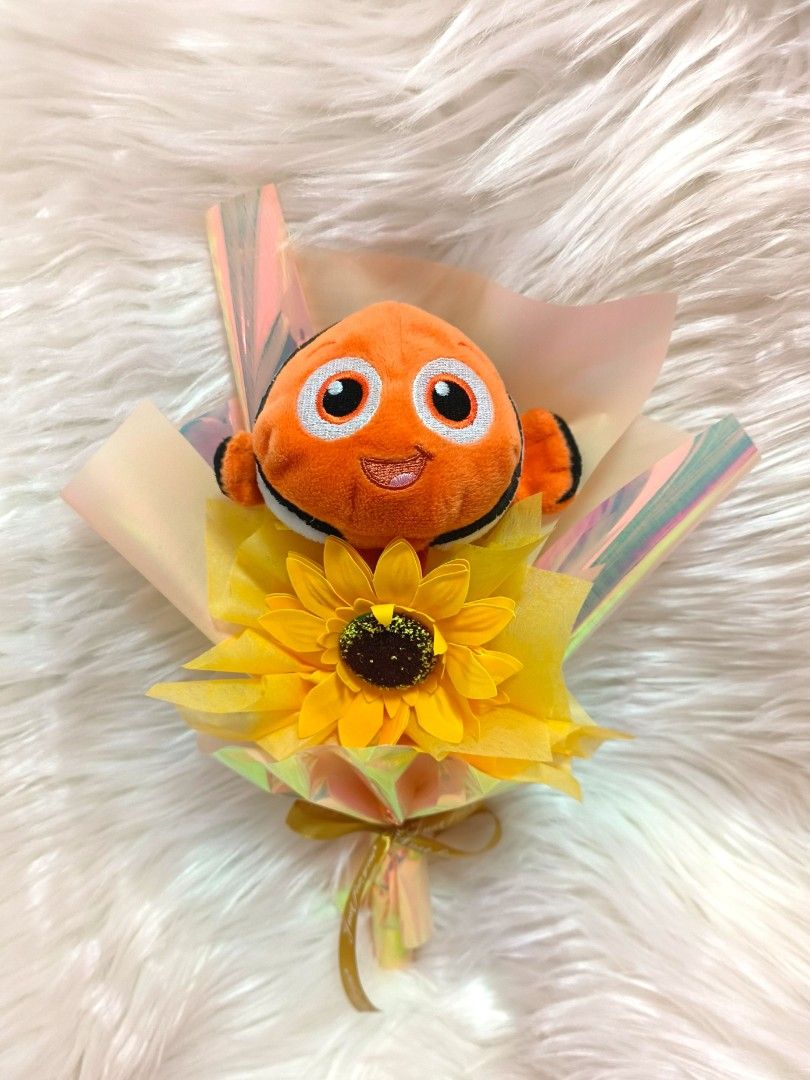 Nemo Plushie & Flower Bouquet, Hobbies & Toys, Stationery & Craft ...