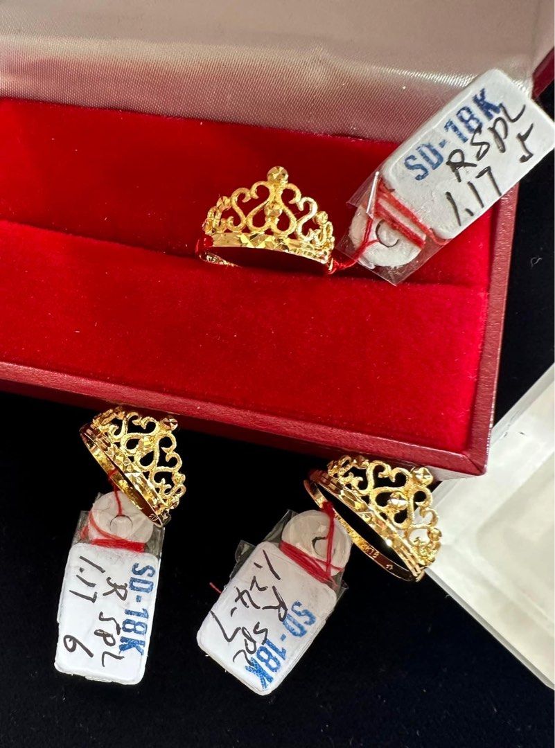 18K Saudi Gold crown ring, Women's Fashion, Jewelry & Organizers, Rings ...