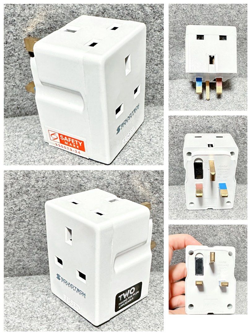 3 Way Sound Tech Electrical Plug Multi Adapter Safety Marked 2 Pin ...