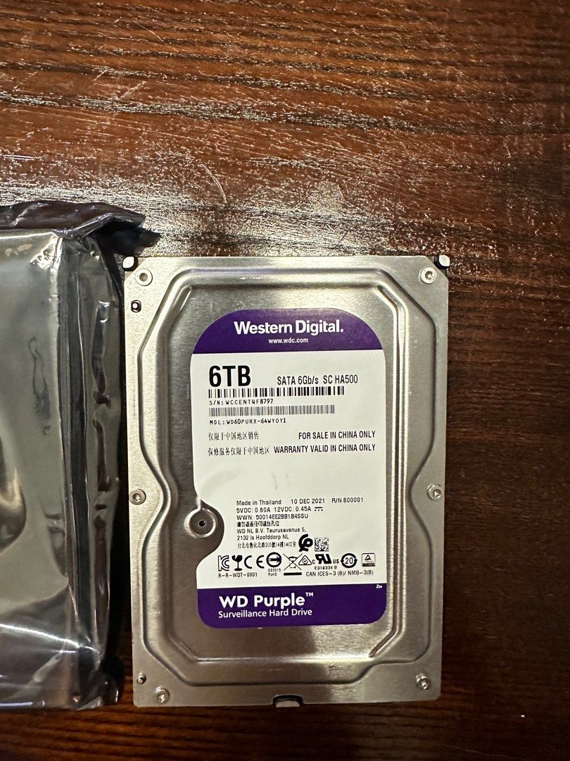 6TB WD Purple surveillance hdd hard drive Western Digital, Computers & Tech, Parts & Accessories ...