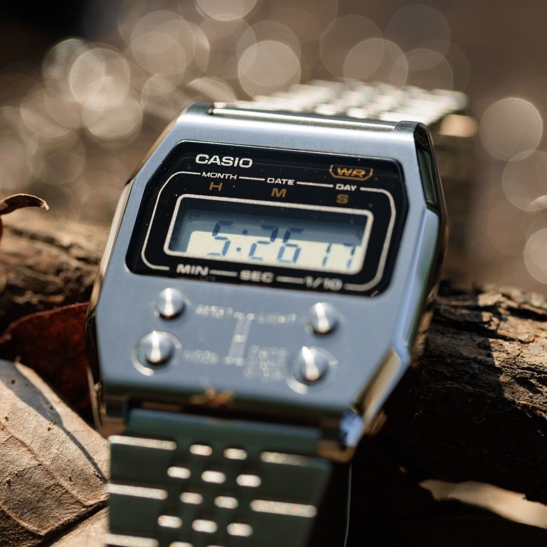 太子/銅鑼灣門市 CASIO Casio A1100D-1 Vintage A1100 復古 數字型 電子錶 全黑鋼 A1100 A1100B A1100D A1100G 一年保養 [香港行貨 ...