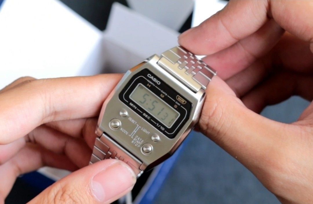 太子/銅鑼灣門市 CASIO Casio A1100D-1 Vintage A1100 復古 數字型 電子錶 全黑鋼 A1100 A1100B A1100D A1100G 一年保養 [香港行貨 ...