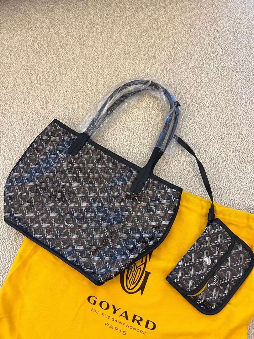 全新 2025 Goyard Anjou Tote Bag mini 全黑All black with small pouch, 預購 ...