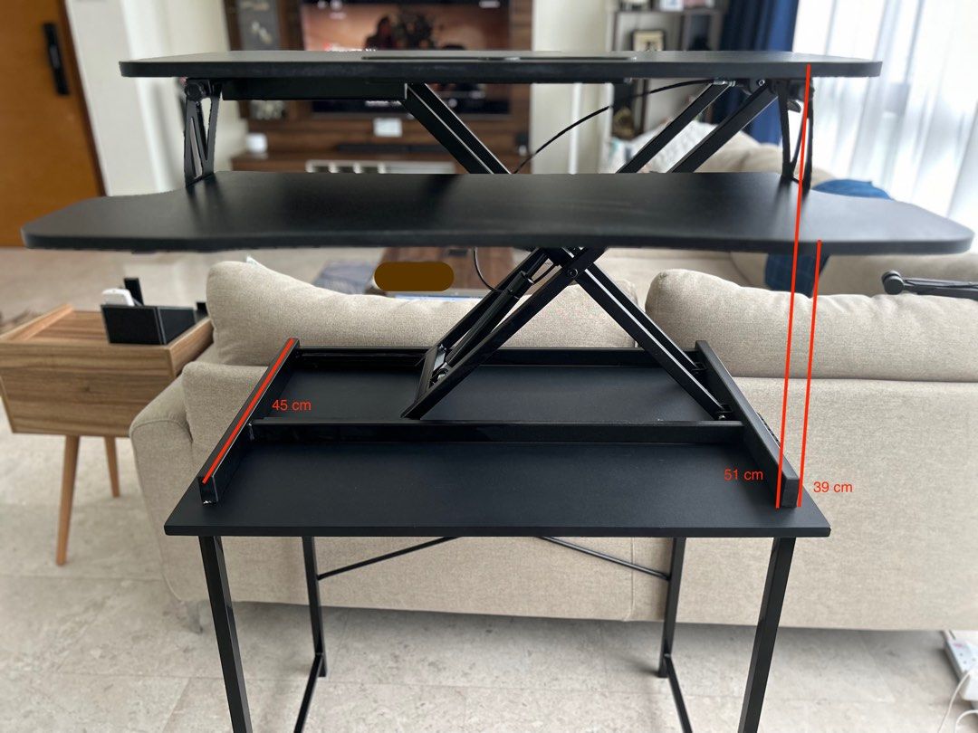 Ergonomic Adjustable two-tier standing desk, Furniture & Home Living ...