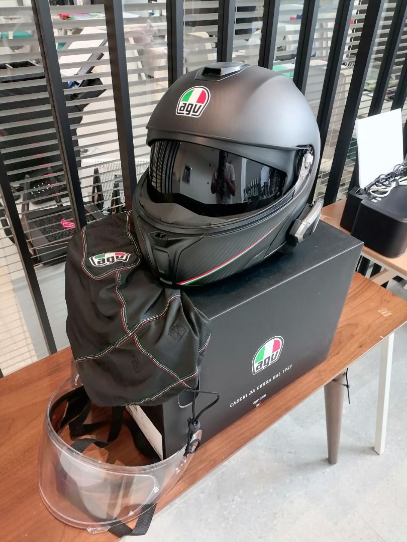 AGV Tricolore Sport Modular with SENA Intercom, Motorbikes, Motorbike ...
