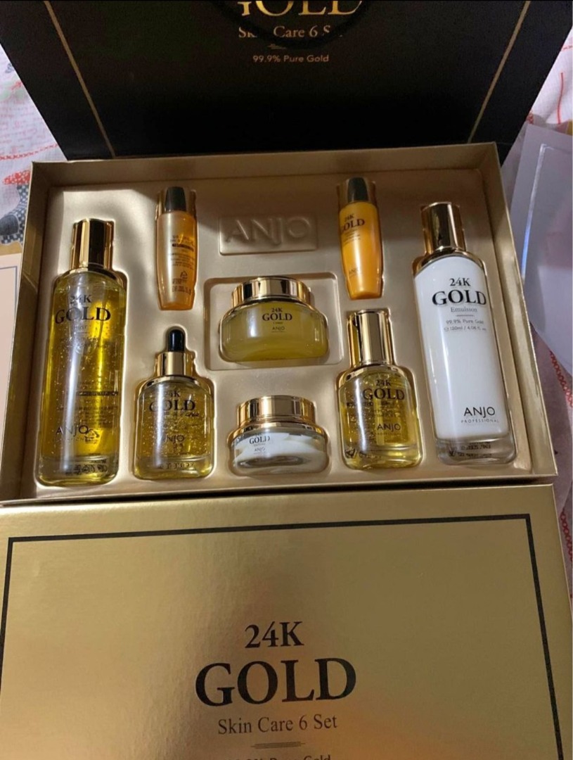 Anjo Professional 24k gold skin care 6 set, Beauty & Personal Care ...