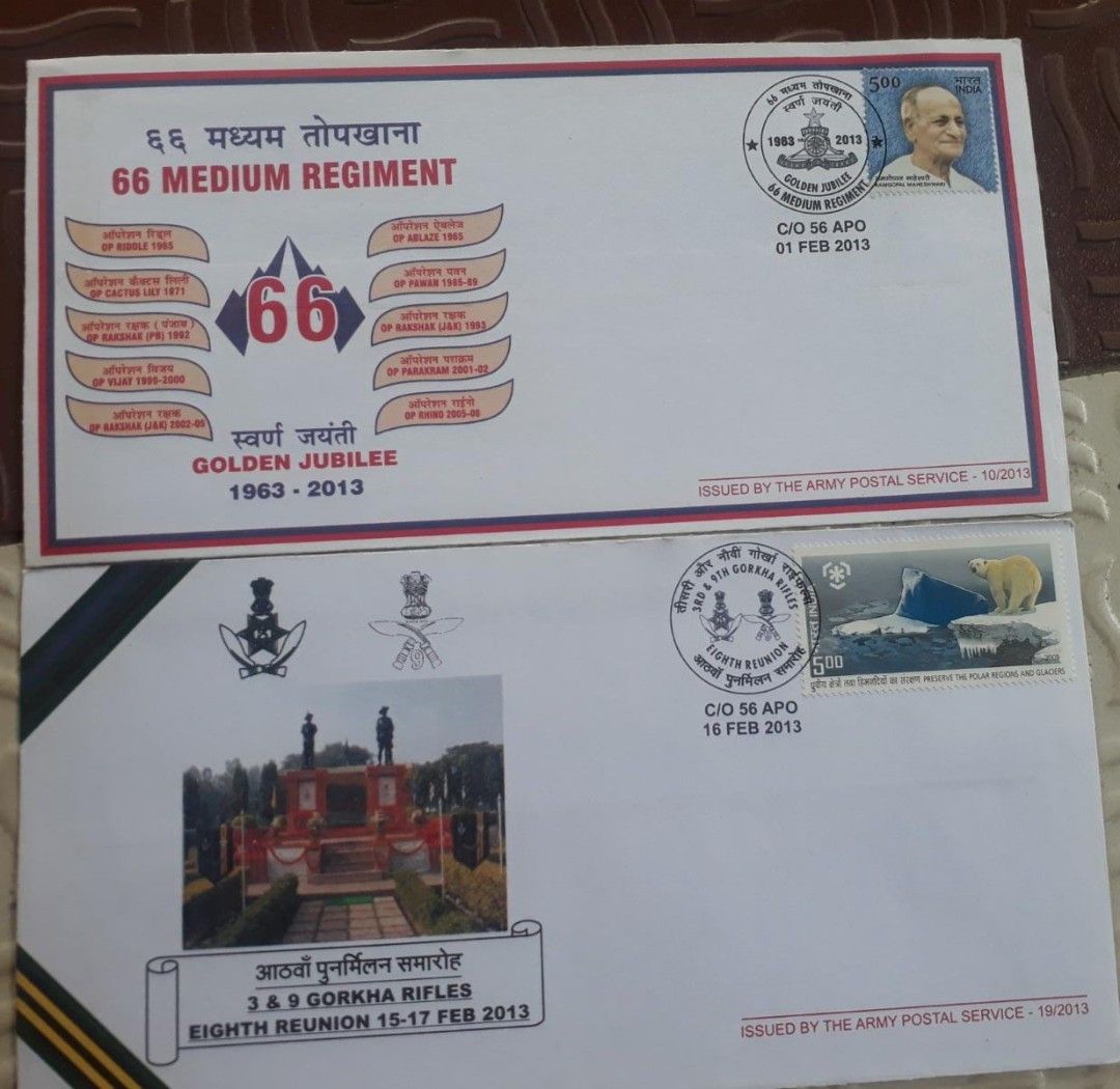 APO ARMY POST OFFICE, SPECIAL COVER 95 ALL DIFFERENT SET with rs5 ...