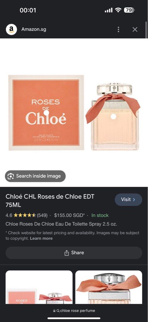 Authentic Chloe Roses De Chloe Perfume 75ML, Beauty & Personal Care ...