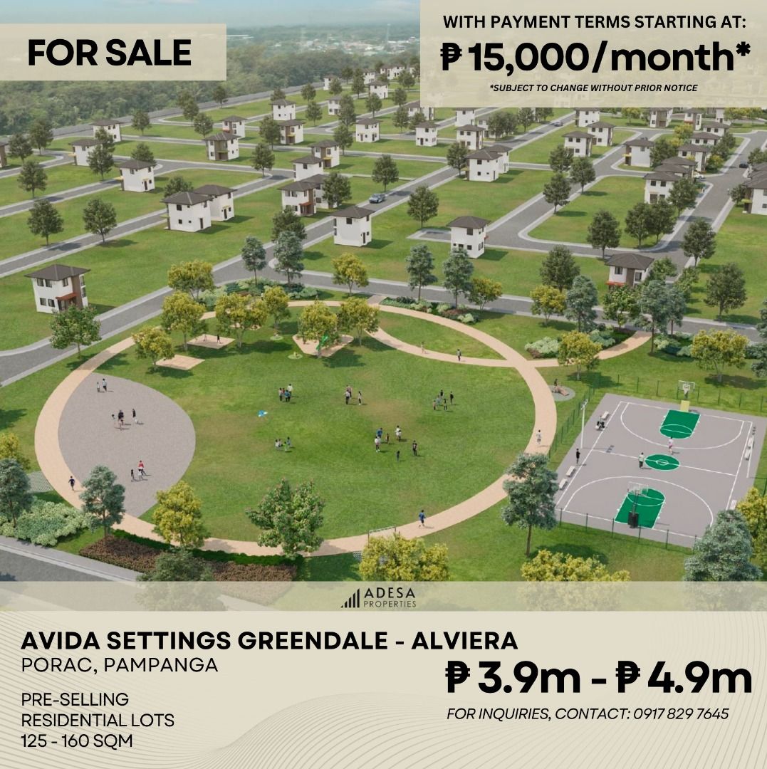 AVIDA GREENDALE SETTINGS - Alviera Porac Pampanga Lot for Sale ...