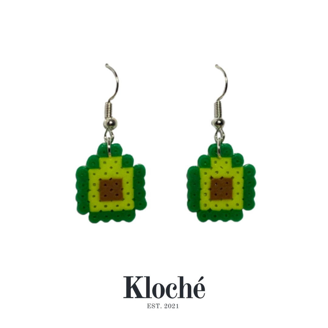 Avocado Perler Bead Earrings, Women's Fashion, Jewelry & Organizers ...