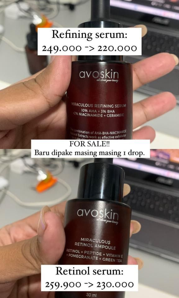 Avoskin refining serum & retinol serum, Kesehatan & Kecantikan, Kulit ...