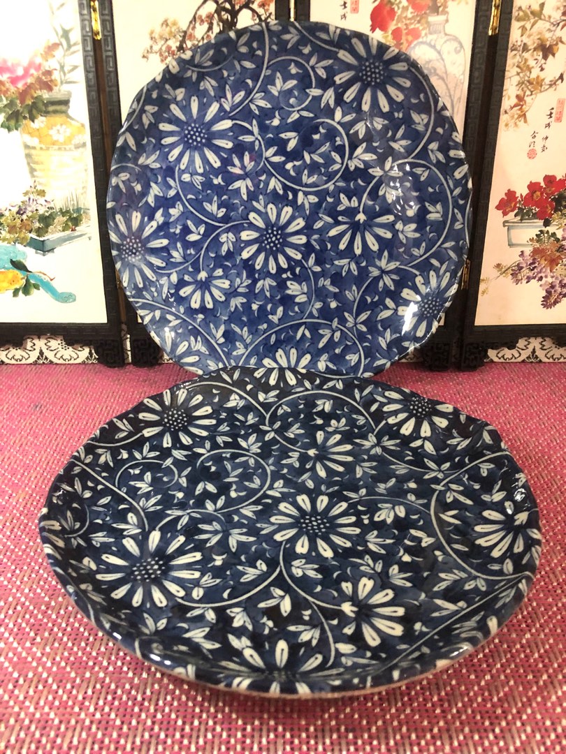Beautiful and unique blue porcelain plate Made in Japan, Furniture ...