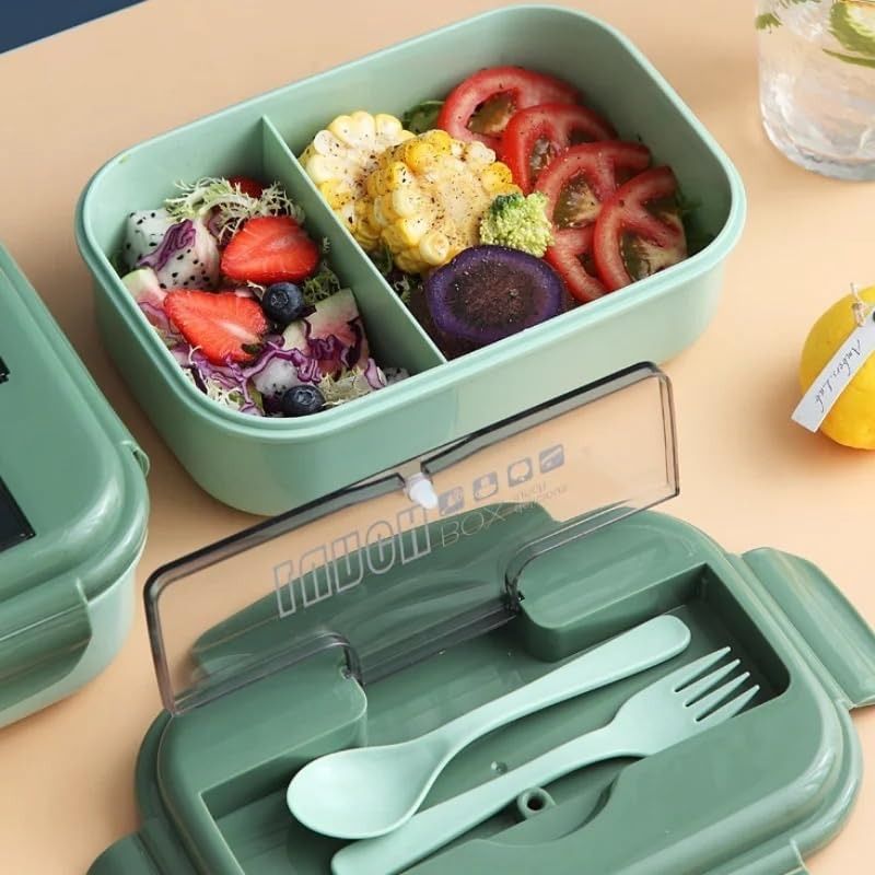 Bento Lunch Box 1100ml Leakproof Microwaveable Safe Plastic Lunch Box 2